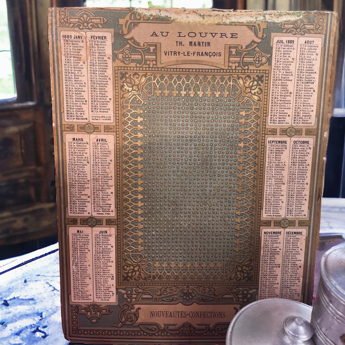 Calendario cartonato 1889 – ModernariaMente